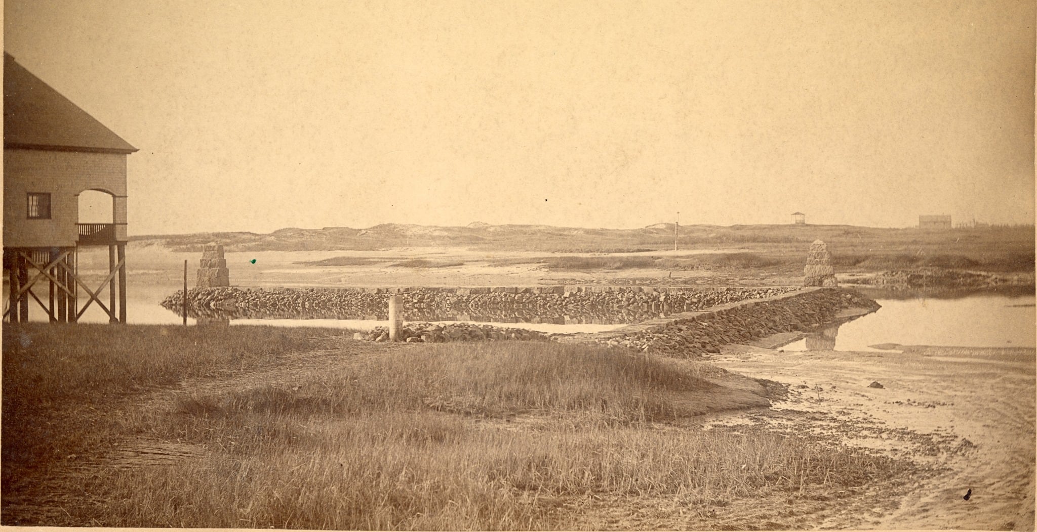 Government Wharf, Piers, and Boathouse Jetty on the Kennebunk River ...