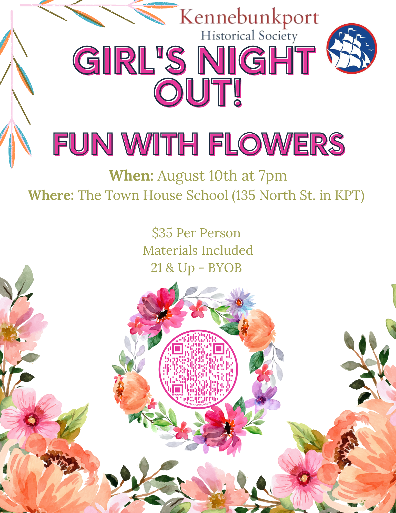 Girl's Night Out: Fun With Flowers - Kennebunkport Historical Society